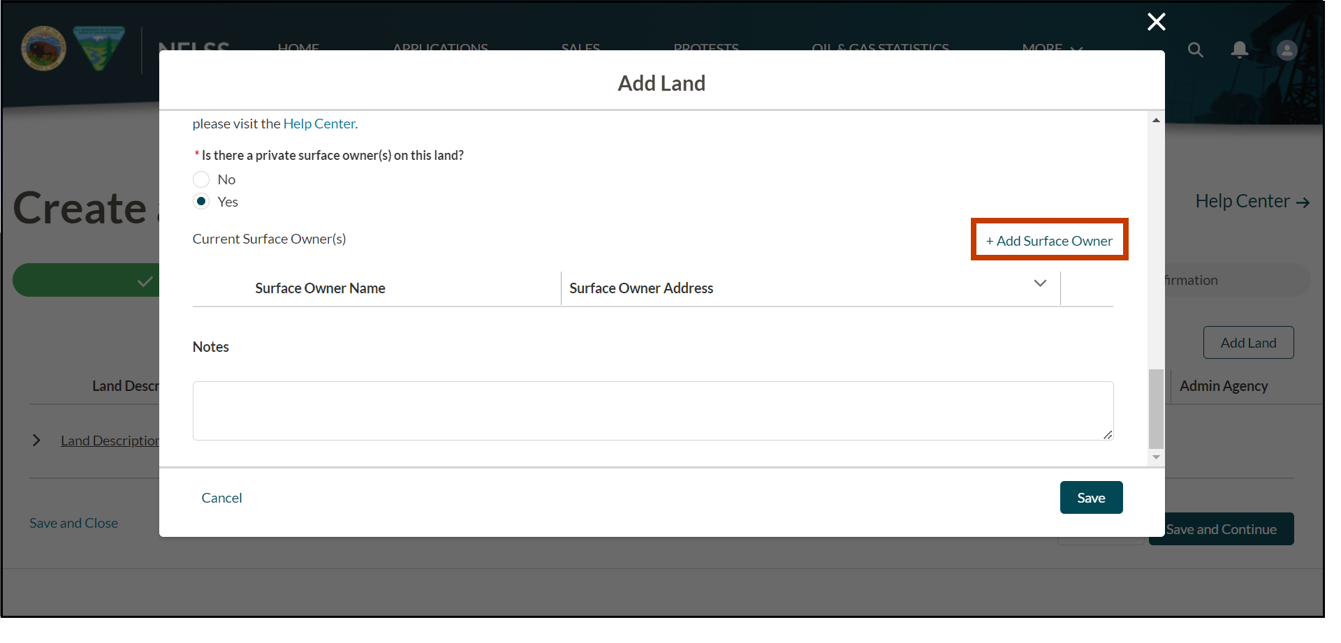 Create a New Application (Add Lands 2 of 2) Quick Guide