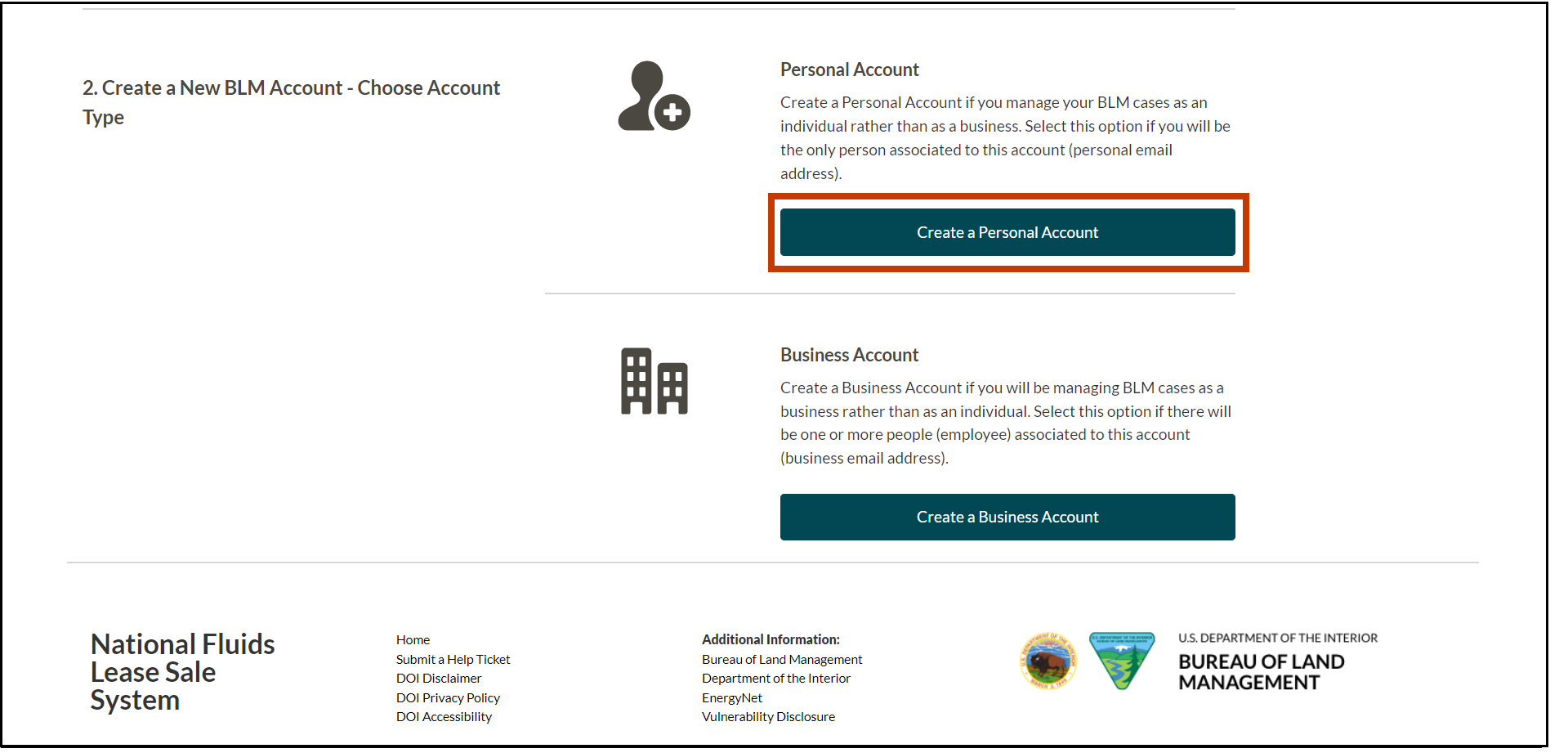 Create a New Personal Account Quick Guide