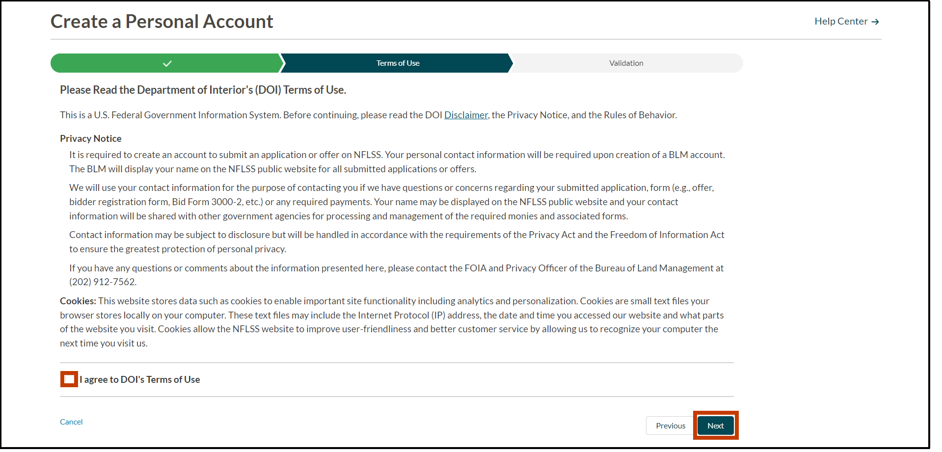 Create a New Personal Account Quick Guide