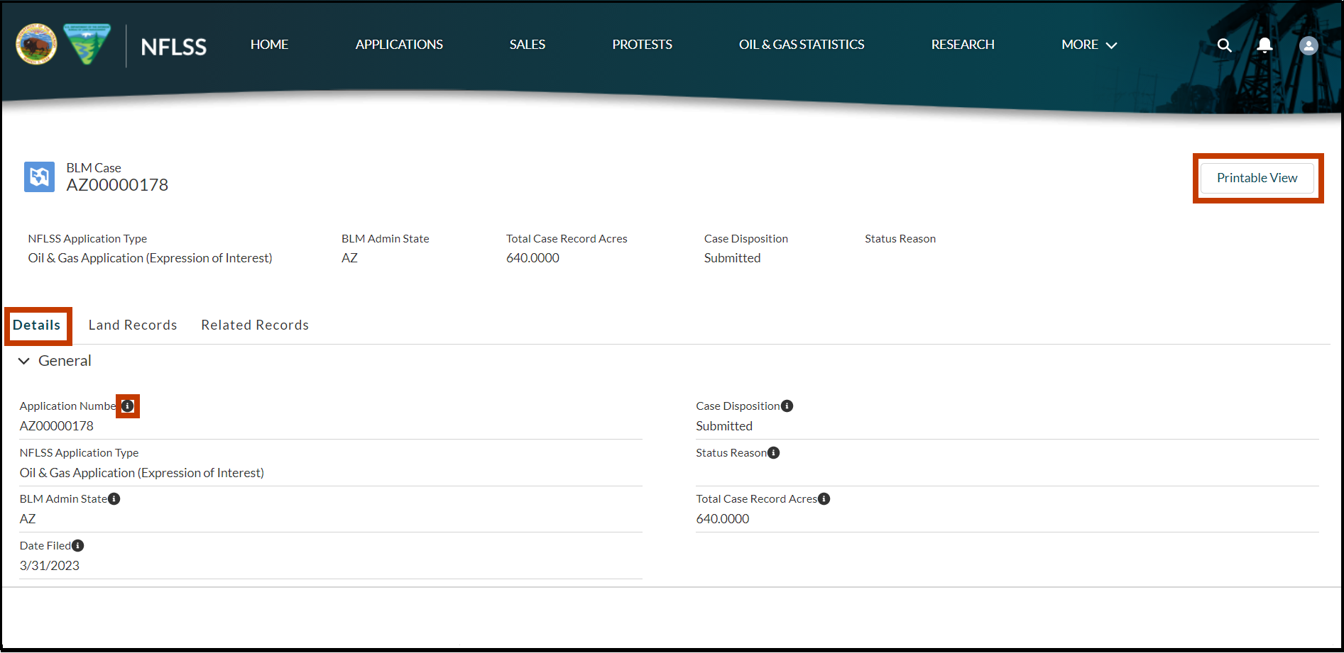 Track an Application (Case and Land Details) Quick Guide
